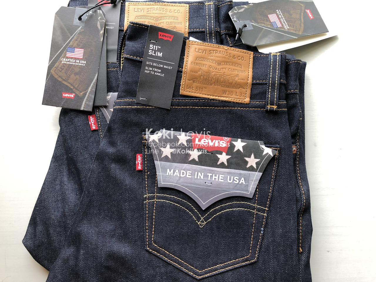 Levi's 511 Made in USA ริมแดง Premium Big E ผ้าดิบ ผ้าด้าน KokiLevis.com