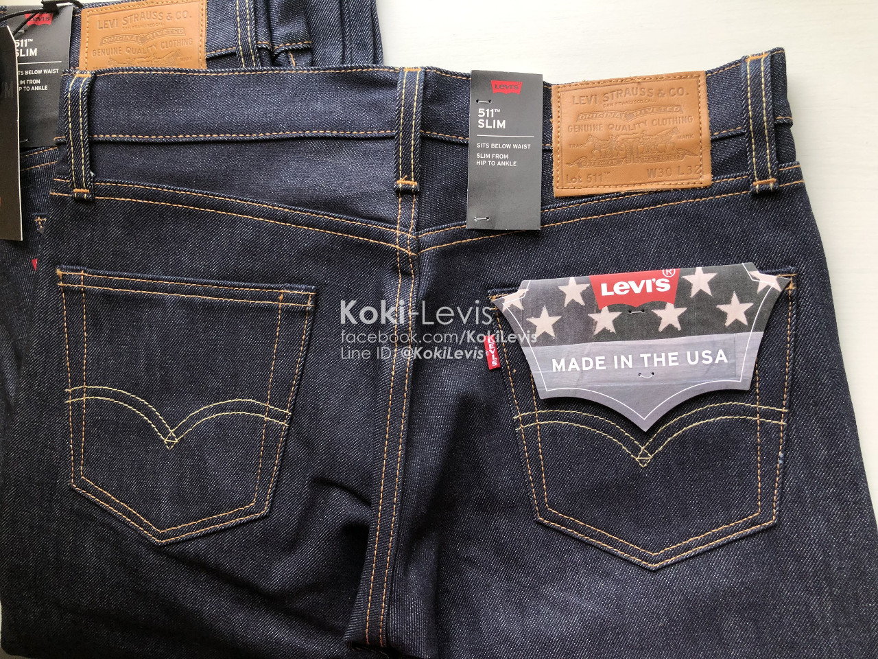 Levi's 511 Made in USA ริมแดง Premium Big E ผ้าดิบ ผ้าด้าน KokiLevis.com