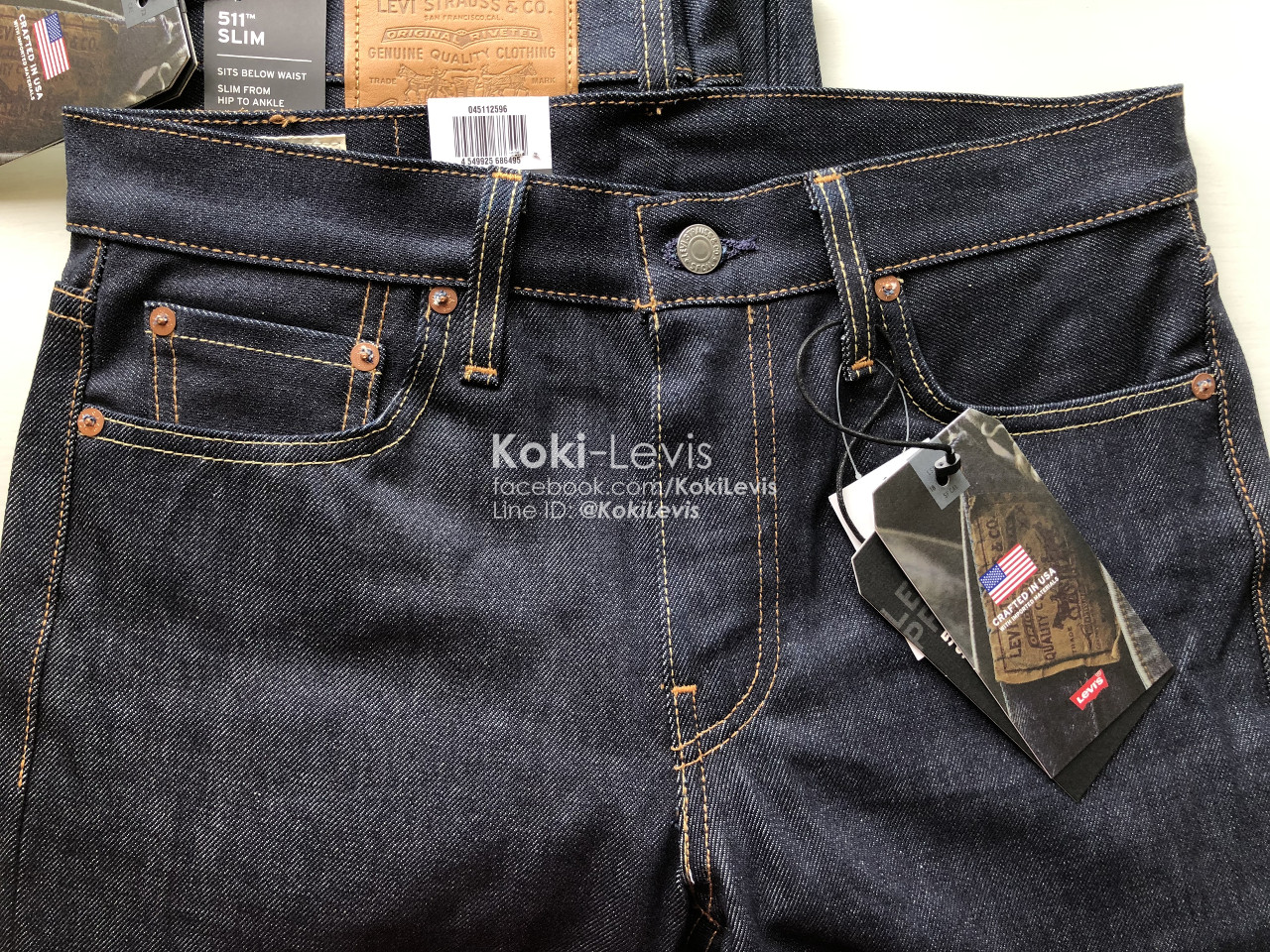 Levi's 511 Made in USA ริมแดง Premium Big E ผ้าดิบ ผ้าด้าน KokiLevis.com